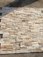 China Oyster Split Face Thin Stone Veneer Silver Sunset Stacked Stone Quartzite Cladding 100x360mm for sale