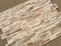 China Oyster Split Face Thin Stone Veneer Silver Sunset Stacked Stone Quartzite Cladding 100x360mm for sale