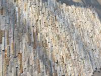 China Oyster Split Face Thin Stone Veneer Silver Sunset Stacked Stone Quartzite Cladding 100x360mm for sale