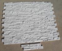 China Snow White Quartzite Stacked Stone Veneer 600x150mm Natural Split Wall Cladding for sale