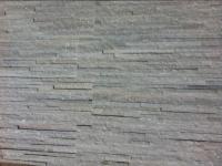 China White Quartzite Ledgestone Waterfall Shape 600x150mm Natural Split Thin Stone Veneer for sale