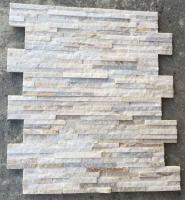 China White Quartzite Ledgestone Waterfall Shape 600x150mm Natural Split Thin Stone Veneer for sale