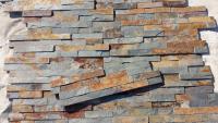 China Multicolor Split Face Slate Stone Cladding Rusty Slate Ledgestone Natural Stone Veneer 600x150x15-25mm for sale