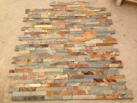 China Multicolor Split Face Slate Stone Cladding Rusty Slate Ledgestone Natural Stone Veneer 600x150x15-25mm for sale