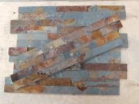 China Rusty Slate Multicolor Culture Stone Thin Veneer 10x40cm Natural Split Face Ledgestone for sale