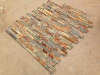 China Rusty Slate Multicolor Culture Stone Thin Veneer 10x40cm Natural Split Face Ledgestone for sale