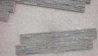 China Dark Brown Slate Ledgestone Thin Stone Veneer 600x150mm Natural Split Wall Cladding for sale