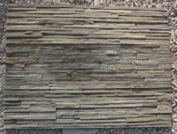 China Dark Brown Slate Ledgestone Thin Stone Veneer 600x150mm Natural Split Wall Cladding for sale