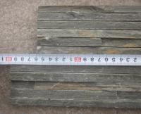 China Dark Brown Slate Ledgestone Thin Stone Veneer 600x150mm Natural Split Wall Cladding for sale