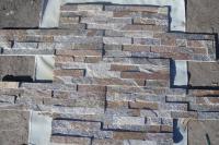 China Rustic Quartzite Ledgestone Natural Culture Stone Veneer 600x150x15-25mm Wall Cladding for sale