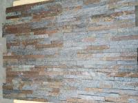 China Rustic Quartzite Ledgestone Natural Thin Stone Veneer 10x40cm for Wall Cladding for sale