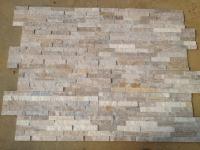 China Natural Quartzite Ledgestone Veneer 600x150mm Golden Line Silver Sunset Stone Cladding for sale