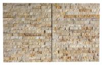 China Yellow Travertine Ledgestone Natural Stone Veneer 600x150mm Wall Panels for sale