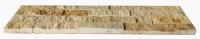 China Yellow Travertine Ledgestone Natural Stone Veneer 600x150mm Wall Panels for sale