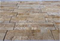 China Chinese Yellow Travertine S Cut Stone Panels Natural Split Ledgestone 180x350mm for sale