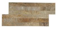 China Chinese Yellow Travertine S Cut Stone Panels Natural Split Ledgestone 180x350mm for sale