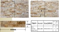 China Yellow Travertine Ledger Panel Natural Stone Veneer 600x150mm Wall Cladding for sale