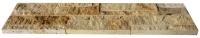 China Yellow Travertine Ledger Panel Natural Stone Veneer 600x150mm Wall Cladding for sale