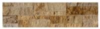 China Yellow Travertine Ledger Panel Natural Stone Veneer 600x150mm Wall Cladding for sale