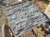 China Grey Slate Split Face Stone Cladding 600x150mm Natural Riven Ledgestone Veneer for sale