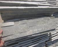 China Grey Slate Split Face Stone Cladding 600x150mm Natural Riven Ledgestone Veneer for sale