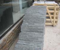 China Grey Slate Split Face Stone Cladding 600x150mm Natural Riven Ledgestone Veneer for sale