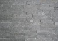 China Grey Slate Split Face Stone Cladding 600x150mm Natural Riven Ledgestone Veneer for sale