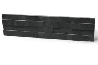 China Natural Split Face Slate Stacked Stone Grey Thin Veneer 600x150mm Wall Cladding for sale