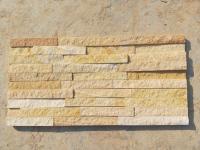 China Yellow Sandstone Ledgestone Culture Stone Thin Veneer 600x150mm Natural Split Wall Cladding for sale