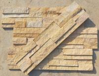 China Yellow Sandstone Ledger Panels 600x150mm Natural Split Stone Veneer for Wall Cladding for sale