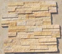 China Yellow Sandstone Ledger Panels 600x150mm Natural Split Stone Veneer for Wall Cladding for sale