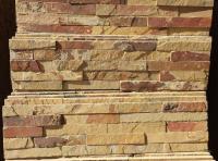 China Rust Yellow Slate Culture Stone 600x150mm Natural Split Face Ledger Panel Thin Stone Veneer for sale
