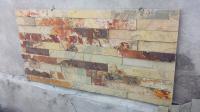 China Rust Yellow Slate Culture Stone 600x150mm Natural Split Face Ledger Panel Thin Stone Veneer for sale