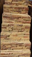 China Rust Yellow Slate Culture Stone 600x150mm Natural Split Face Ledger Panel Thin Stone Veneer for sale