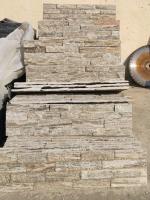 China White Wood Vein Granite Ledgestone 600x150mm Natural Stone Cladding Panels for sale