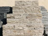China White Wood Vein Granite Ledgestone 600x150mm Natural Stone Cladding Panels for sale