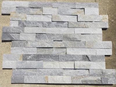 China Blue Quartzite Z Clad Stone Panels Natural Thin Veneer 600x150mm Wall Cladding for sale