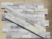 China Blue Quartzite Z Clad Stone Panels Natural Thin Veneer 600x150mm Wall Cladding for sale