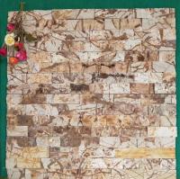 China Forest Brown Sandstone Stacked Stone Veneer 600x150mm Natural Split Wall Cladding for sale