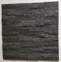 China Black Galaxy Granite Stacked Stone Veneer 600x150mm Natural Split Wall Cladding for sale