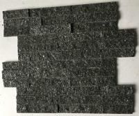 China Black Galaxy Granite Stacked Stone Veneer 600x150mm Natural Split Wall Cladding for sale