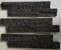 China Black Galaxy Granite Stacked Stone Veneer 600x150mm Natural Split Wall Cladding for sale