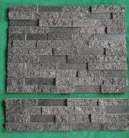 China Black Galaxy Granite Stacked Stone Veneer 600x150mm Natural 3D Wall Panels for sale