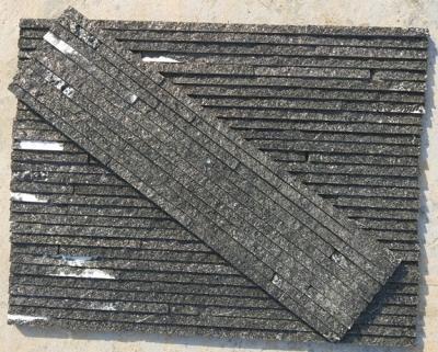 China Black Galaxy Granite Waterfall Ledgestone Natural Stone Veneer 600x150mm Wall Panel for sale