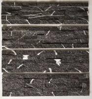 China Lightning Black Galaxy Granite Stacked Stone Veneer 600x150mm Natural Split Wall Cladding for sale