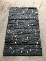 China Lightning Black Galaxy Granite Stacked Stone Veneer 600x150mm Natural Split Wall Cladding for sale