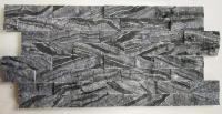 China Black Wooden Marble Culture Stone 600x150mm Natural Split Ledgestone Veneer for Wall Cladding for sale