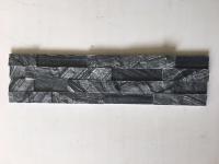 China Black Wooden Grain Marble Culture Stone 600x150mm Natural Split Polished Wall Cladding for sale