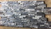 China Black Wooden Grain Marble Culture Stone 600x150mm Natural Split Polished Wall Cladding for sale
