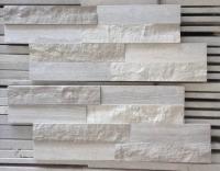 China White Wooden Marble Stacked Stone Cladding Serpeggiante Ledgestone 600x150mm for sale